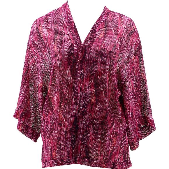 IMAN | Tops | Iman Global Chic Herringbone Knit Topper Bright Purple ...